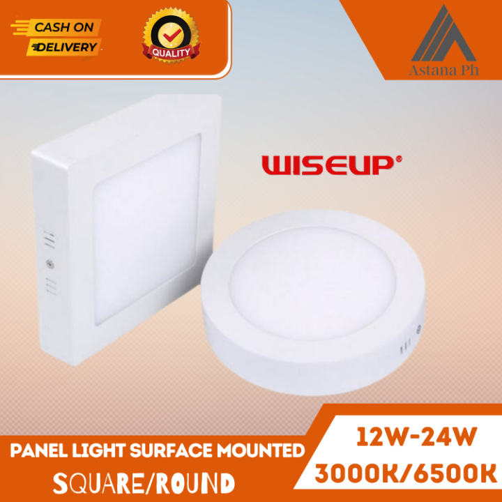 WISEUP LED SQUARE/ROUND Panel Light - Surface Mounted Daylight 12W-24W ...
