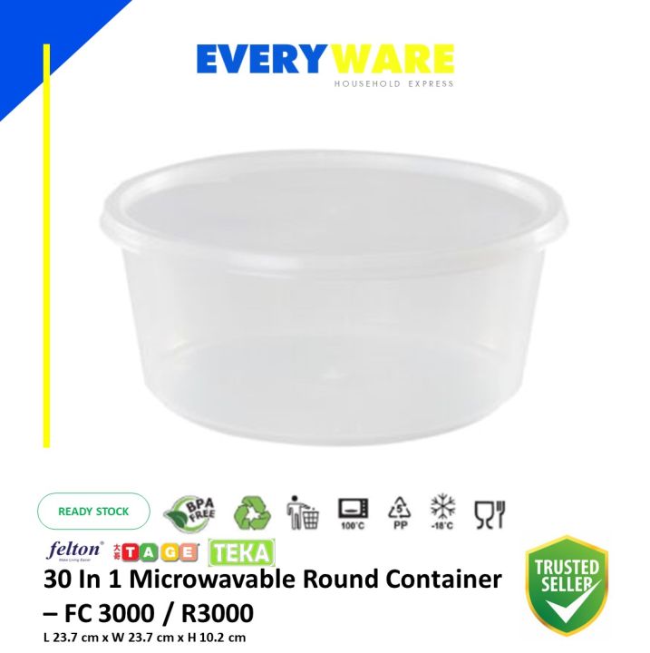 30 In 1 Microwavable Round Container - FC 3000 / R3000 | Lazada
