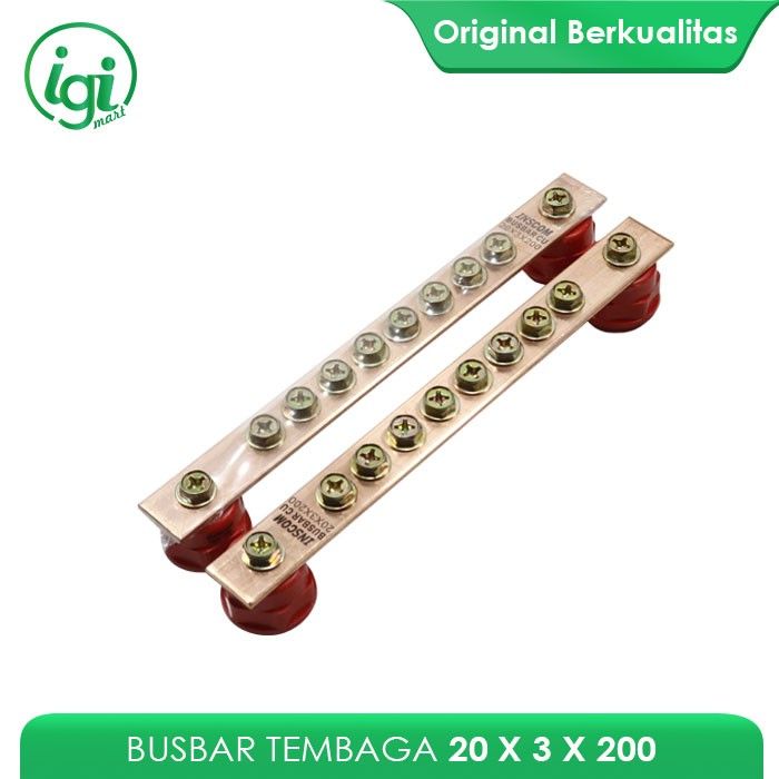BUSBAR ARDE TEMBAGA 20 X 3 X 200 / TERMINAL NOL PLAT ISOLATOR SUPPORT ...