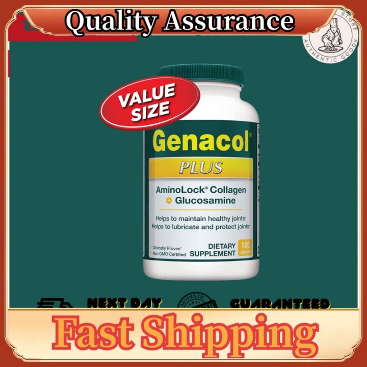 Genacol Plus 180 capsules | Glucosamine + Collagen Gluten Free Non GMO ...