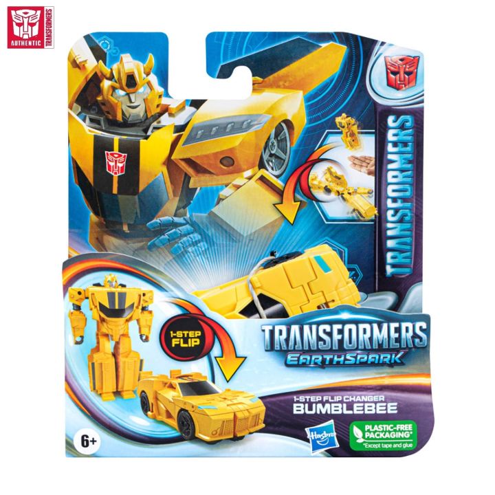 TRANSFORMERS EarthSpark 1-Step Flip Changer Bumblebee Action Figure ...