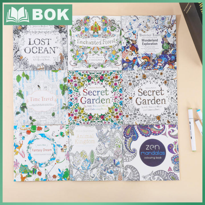 8 PC 24 Pages Lost Ocean Inky Adventure Coloring Book for Children ...