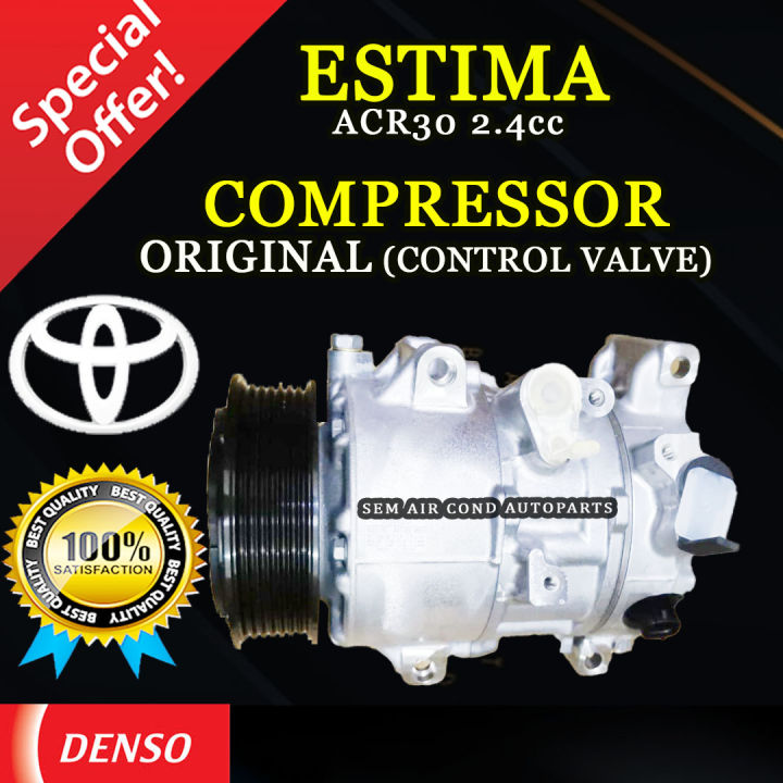 TOYOTA ESTIMA ACR30 2003-2005 YEAR 2.4CC ORIGINAL DENSO COMPRESSOR WITH ...
