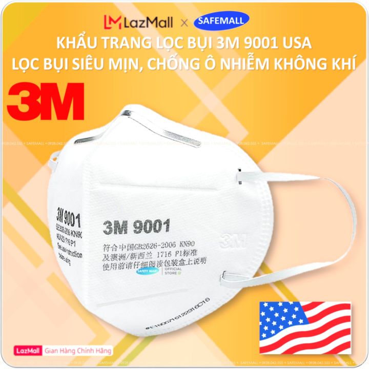 Combo 10 chiếc Khẩu trang 3M 9001 và 3M 9001V có van lọc kháng khuẩn theo tiêu chuẩn FFP1 Châu ...