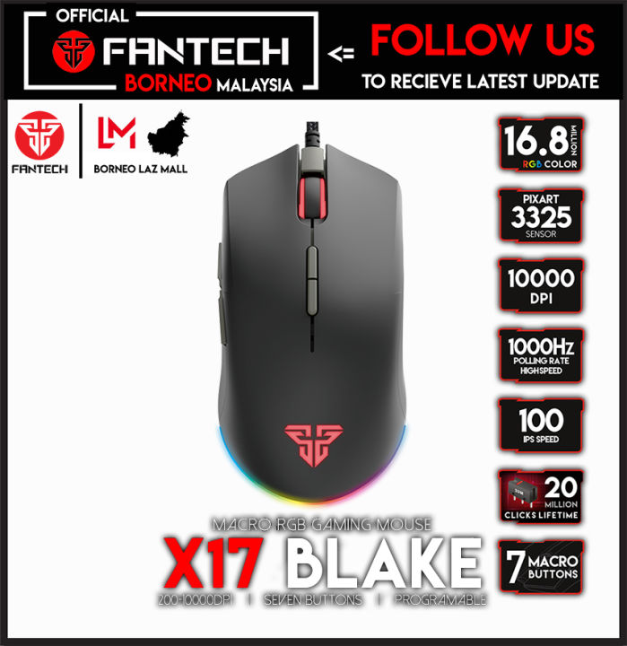 FANTECH X17 Blake Macro RGB Wired Gaming Mouse | Lazada