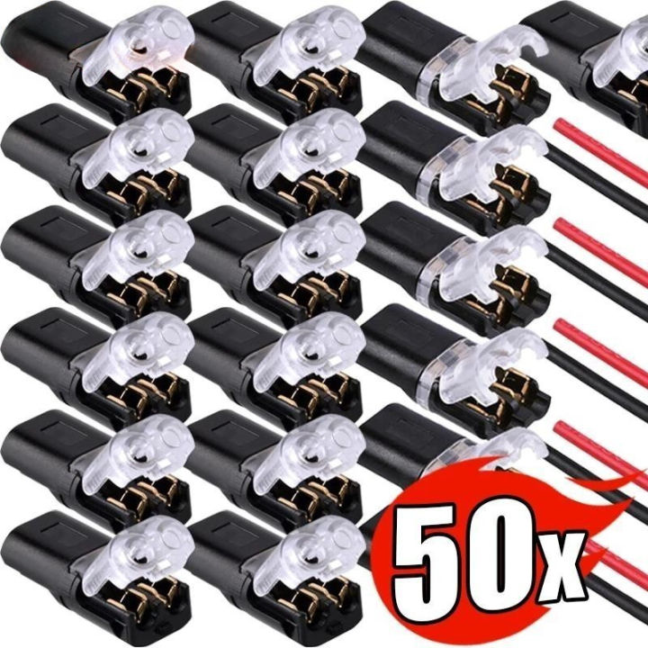 10-50 Pcs Electrical Connector Wire Cable - 2Pin Way Plug Automotive ...