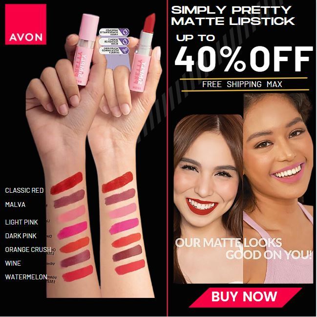 Avon Official Store Simply Pretty Matte Lipstick waterproof Original ...