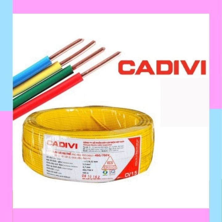 Dây điện đơn cadivi cv 1.5, cv 2.0, cv 2.5, cv 3.5 cuộn 100m. bán lẻ theo mét | Lazada.vn