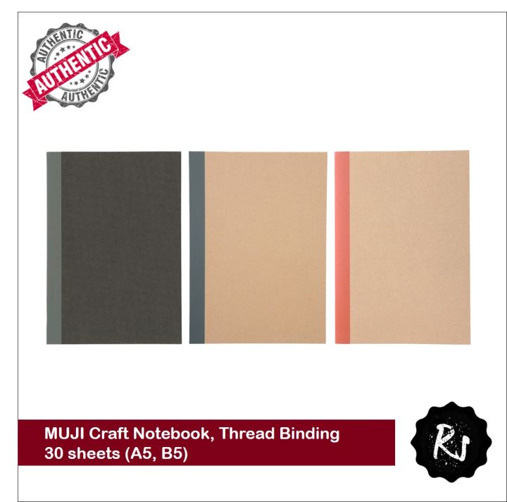 Muji Craft Notebook / 30 sheets / Thread Binding [AVAILABLE in A5 & B5 ...