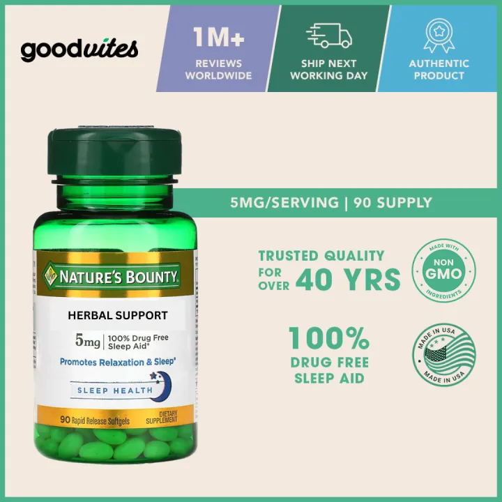 Night Support | Nature’s Bounty | Sleep Supplement | 5mg | 90 Tablets ...