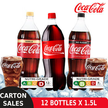 [Carton Sales] COCA-COLA COKE Drinks 1500ml x 12bottles / 1500ml x ...