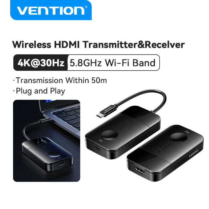 Vention Wireless Type C to HDMI Transmitter and Receiver 5.8GHz WiFi ...