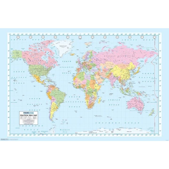 World Map Colorful Education Cool Wall Decoration Art Printing Poster ...