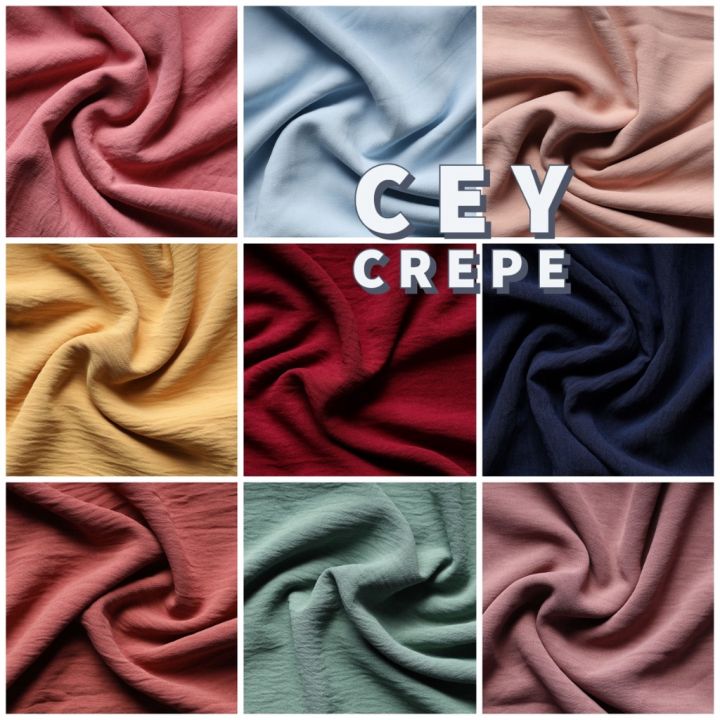 🔥VIRAL KAIN PASANG CEY CREPE PLAIN ( CRUMPLED) / BIDANG 60'/ O.5 M 🔥 ...
