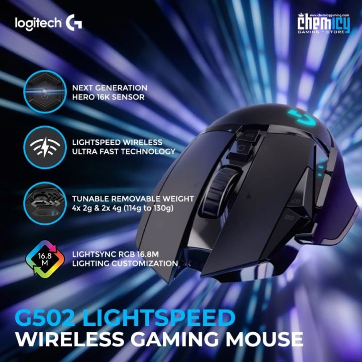 Logitech G502 HERO 16K Lightspeed Wireless Gaming Mouse | Lazada Indonesia