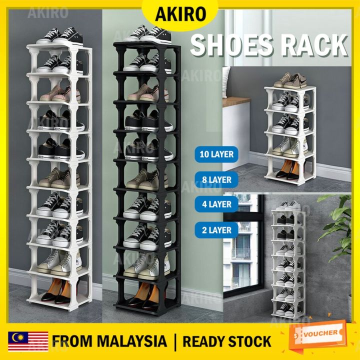 AKIRO MALAYSIA Multi-Layer Tier Shoe Rack Space-Saving Narrow Shoe ...