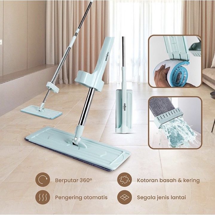 Alat Pel Lantai Flat Mop Pel Tarik Praktis Ultra Mop Hand | Lazada ...