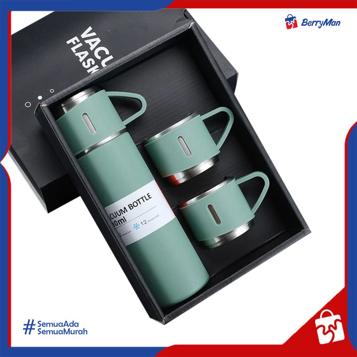 Set Termos Sultan Vacuum Flask Premium Cangkir 3 in 1 500 ml Stainless ...