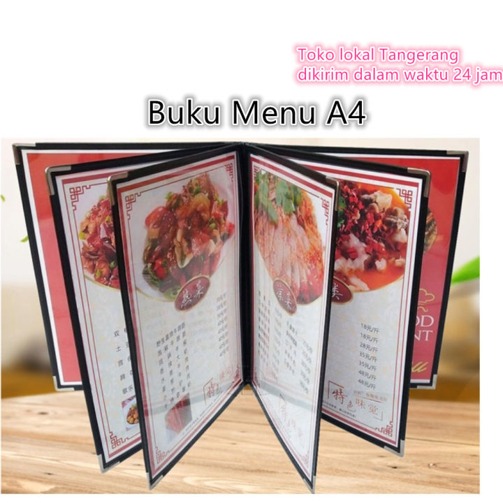 4/6/8/10page A4 Buku Menu Restoran Kulit Cover Pelindung Menu Cover ...