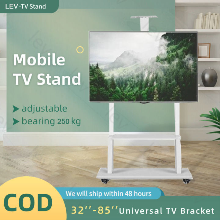 Universal 32/65/75/85 inch Removable TV Cart Floor Stand White ...