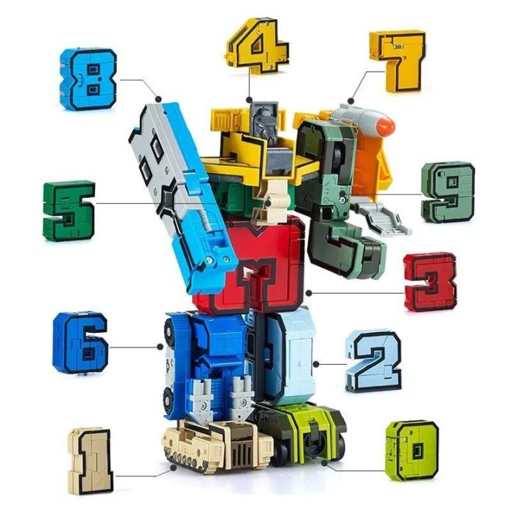 10PCS Transformation Number Robot Juguetes DIY Creative Bricks ...