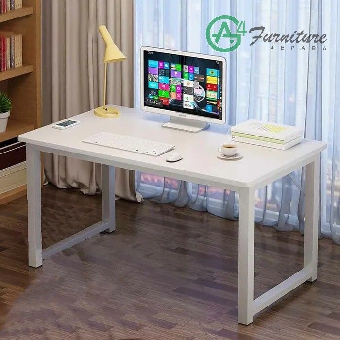 Meja Kerja Di Rumah Minimalis Adela Warna Duco Putih - Kayu Mahoni ...