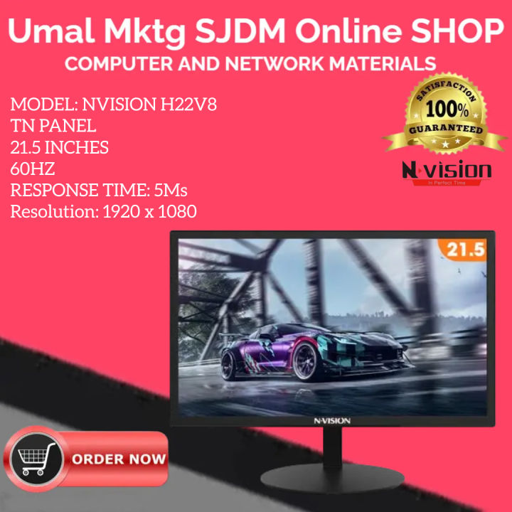 NVISION H22V8 21.5 inch Monitor PC Computer Monitor Gaming Monitor ...