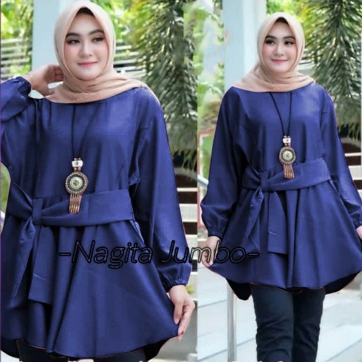 TUNIK baju wanita NAGITA JUMBO bahan MOSCREPE berkualitas model Style ... TUNIK baju wanita NAGITA JUMBO bahan MOSCREPE berkualitas model Style ...