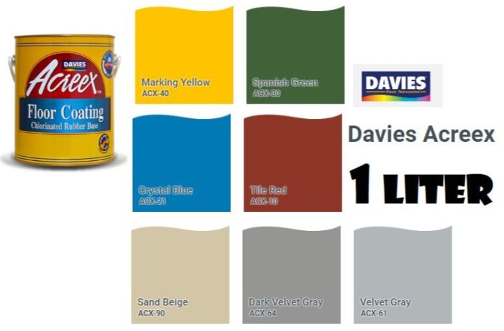 DAVIES ACREEX RUBBERIZED FLOOR PAINT (1 LITER) | ALL COLORS | FOR ...