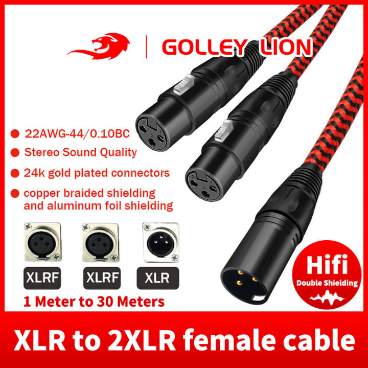 GOLLEY LION XLR Male to Dual XLR Female Audio Cable for Mixer Amp ...