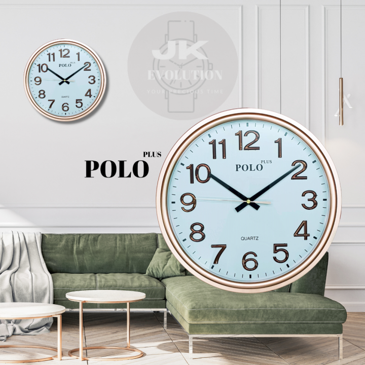 POLO PLUS 9159/2955 Original Analog Quartz Wall Clock Large Size Wall ...