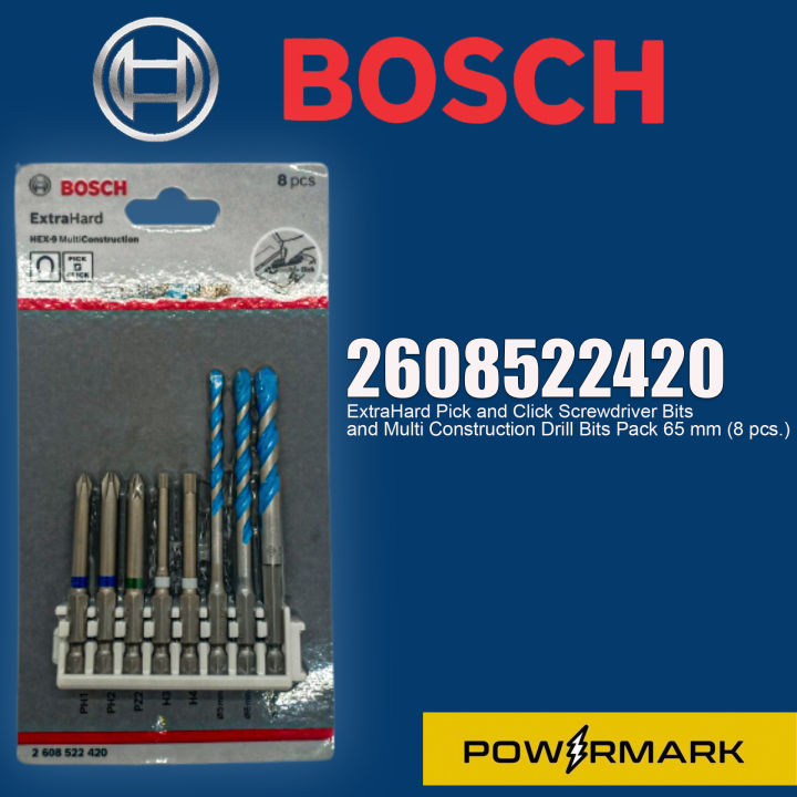 BOSCH 2608522420 ExtraHard Pick and Click Screwdriver Bits and Multi ...