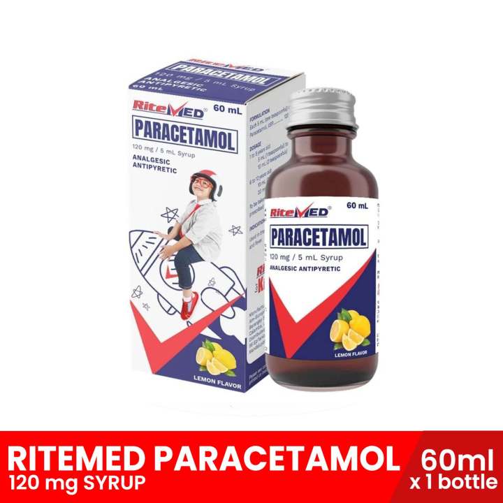 RITEMED Paracetamol 120mg Syrup 60ml x 1 bottle (Relief of Minor Aches ...