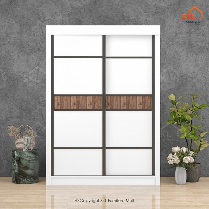 SKL_4X6FT SLIDING WARDROBE / ALMARI BAJU / White_Sliding Wardrobe ...