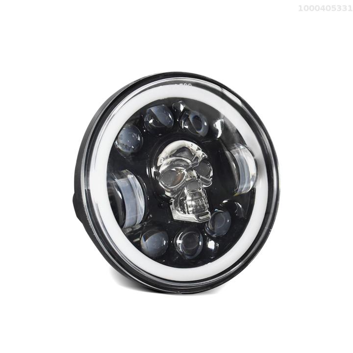 1Pcs 5.75 inch Motorcycle LED Headlight Skull Pattern LED Headlight ...