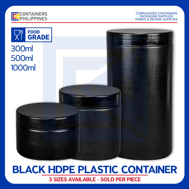 CONTAINERS.PH Black HDPE Plastic Container Canister Storage Canister ...