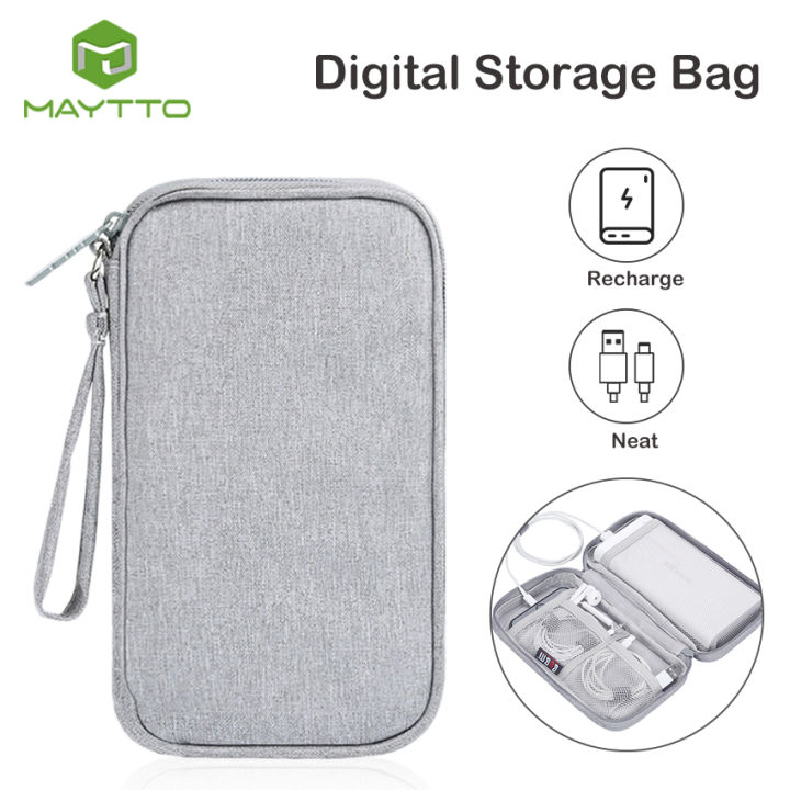 Maytto Electronics Organizer Digital Gadget Bag USB Charging Storage Bags Portable Earphone ...