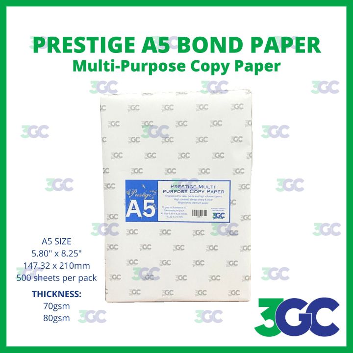 3GC Premium Quality Multi-Purpose Paper – 500s Pack, A5 or B5+, 70/80gsm | Lazada PH