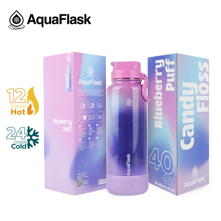 AQUAFLASK 18oz/22oz/40oz) Candy Floss Limited Edition Vacuum Insulated ...