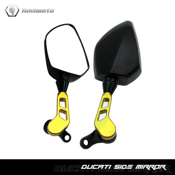 Takimoto Alloy Side Mirror CNC Ducati Type Big Clear 1:1 Universal made ... Takimoto Alloy Side Mirror CNC Ducati Type Big Clear 1:1 Universal made ...