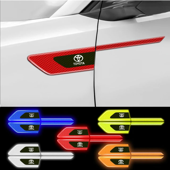 2PCS Car Rear Bumper Anti-collision Strip Night Reflective Car Sticker ...