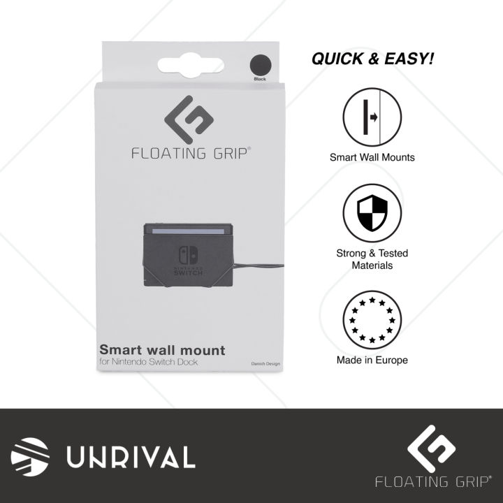 Floating Grip Nintendo Switch Smart Wall Mount for Dock Black - Unrival ...