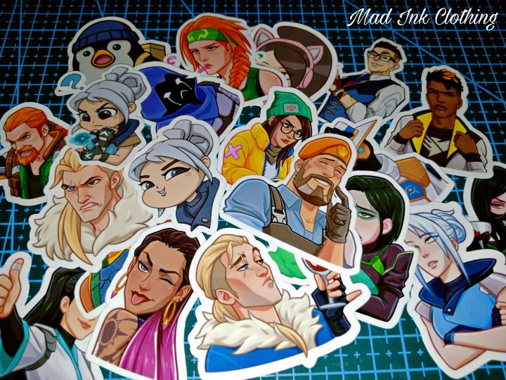 100pcs VALORANT Waterproof Stickers RANDOM Designs / VALORANT Stickers ...