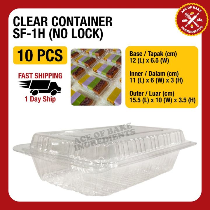 SF 1H Plastic container (10pcs) OPS H1 Bakery Disposable Plastic Clear ...