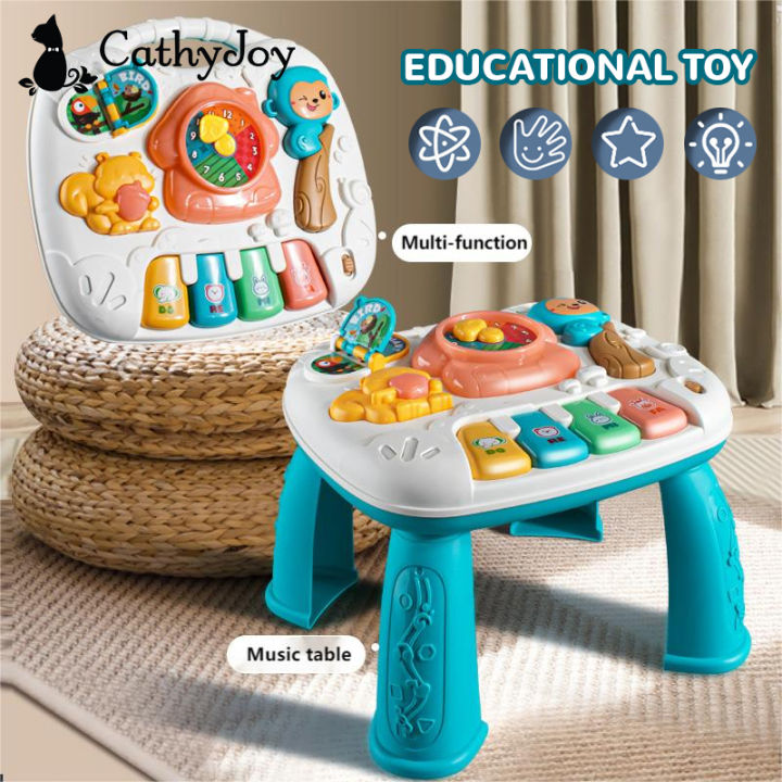 CathyJoy Musical Activity Table Happy Monkey Multi Game Toy Touch Learn ...
