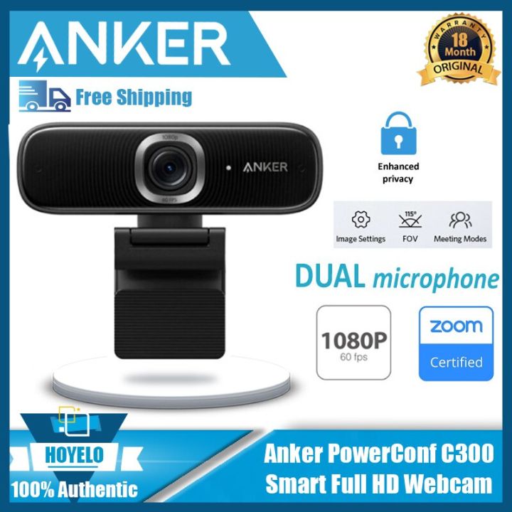 Anker PowerConf C300 Smart Full HD Webcam AI-Powered Framing ...