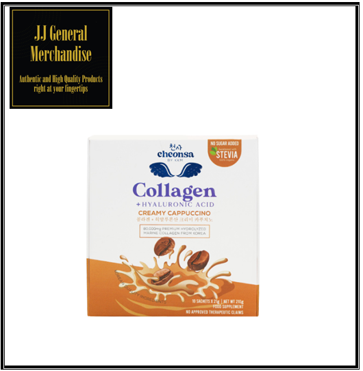 Cheonsa Collagen + Hyaluronic Acid Creamy Cappuccino 1 Box 10 Sachets X ...