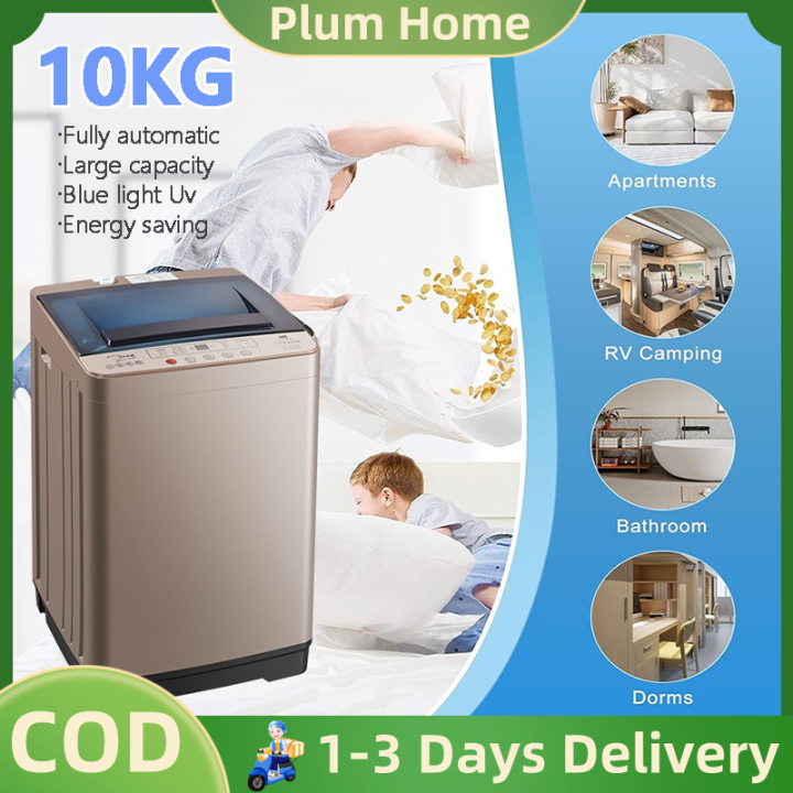 10KG Washing Machine Large Capacity Multifunctional with Dryer Blue Ray ...