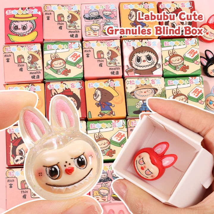 POPMART Cartoon Resin Labubu Toy Macaron Vinyl Face Series Mystery ...