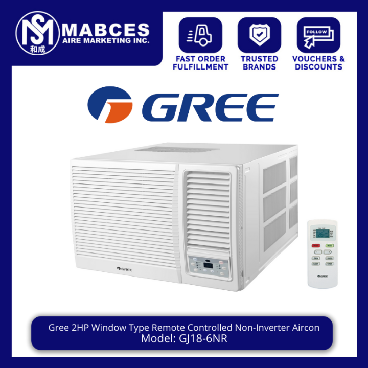 Gree 2HP Window Type Remote Controlled Non-Inverter Aircon GJ18-6NR ...